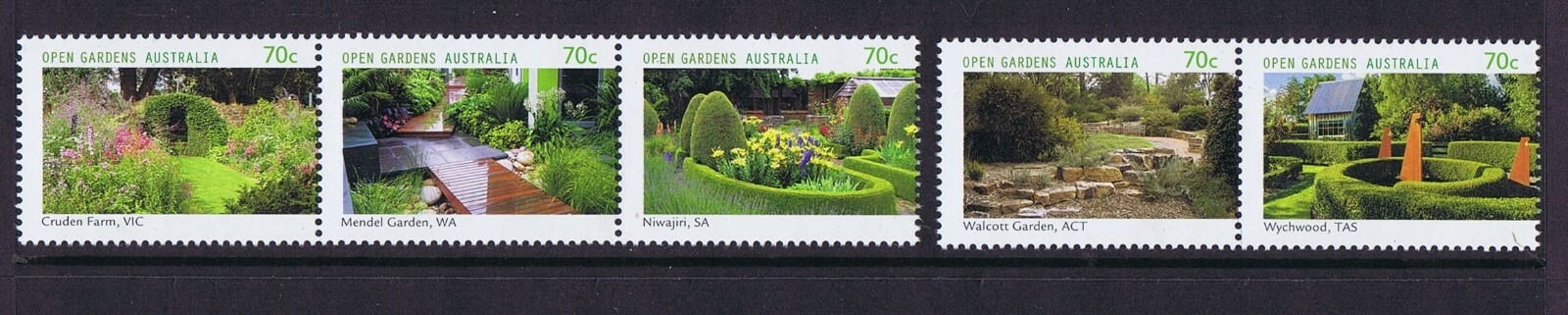 Australian Stamp Sets 2014, 70c Open Gardens Australia, Complete Set 5 ...