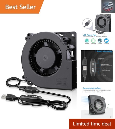 Quiet 120mm USB Blower Fan with Adjustable Speed for Electronics ...