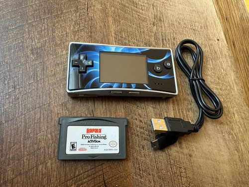 Nintendo Gameboy Advance GBA Micro Silver Blue Handheld System Console ...