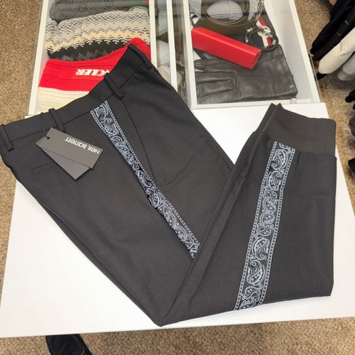 Neil Barrett Wool Paisley Stripe Black Jogger Pants Men’s 46 New $655 ...