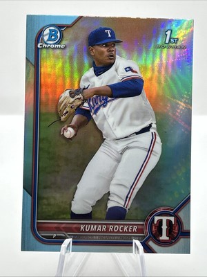 Kumar Rocker 2022 Bowman Chrome Draft 1st Sky Blue Refractor #BDC-164 ...
