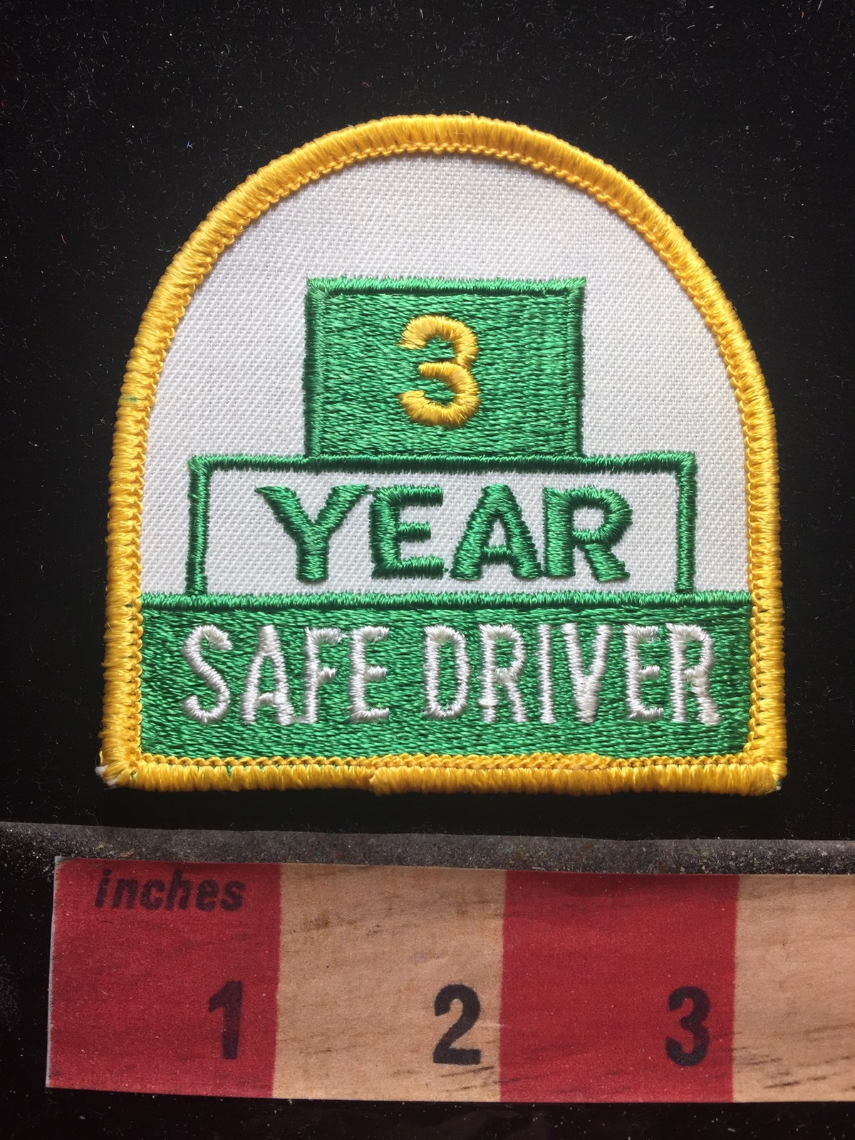 3 YEARS SAFE DRIVER Patch - Truck Driving Safety Yellow & Green & White ...