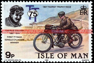 COLLIER Charlie First Race TT Tourist Trophy 1907 Isle of MAN Moto ...