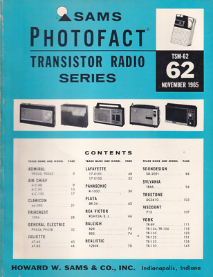 Sams Transistor Service Manual TSM 62 First Edition Bound Photofacts ...