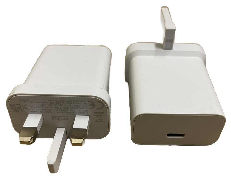 GENUINE Meta Oculus Quest 1 & 2 VR CHARGER USB-C PLUG POWER ADAPTER ...