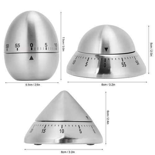 Kitchen Cooking Timer Stainless Steel Mechanical Timer Reminder Time ...