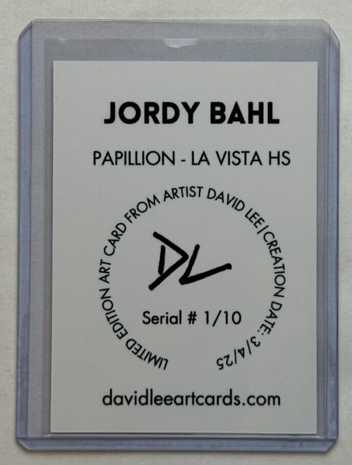 Jordy Bahl Limited Artist Signed "Papillion - LA Vista HS" Trading Card ...