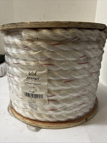 ATERET Poly Dacron Rope I 3 Strand 1” X 100’ | eBay