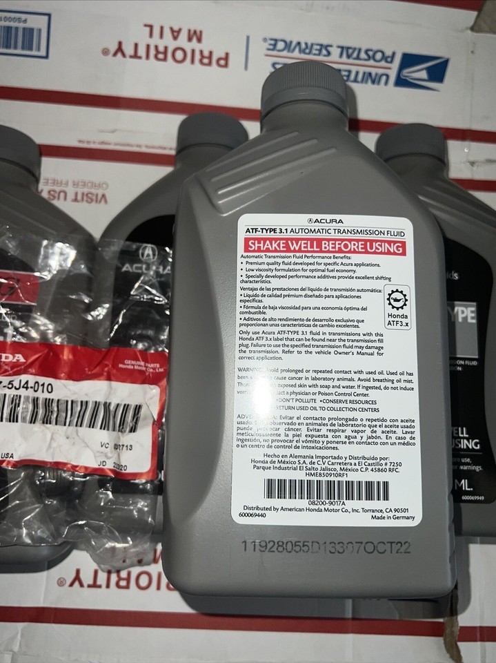 Genuine Honda&Acura ATF Type 3 (3.1) Automatic Transmission Fluid 4 QTS ...