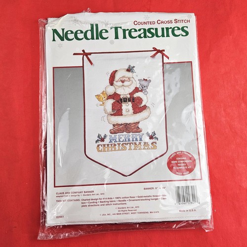 NEEDLE TREASURES COUNTED CROSS STITCH KIT: CLAUS & COMPANY BANNER ...