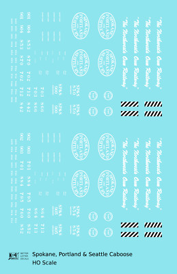 K4 HO Scale Decals Spokane Portland and Seattle Caboose White | eBay