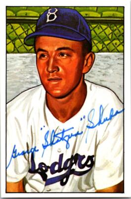 George Shuba signed baseball card Shotgun) 1982 TCMA 1952 Bowman ...