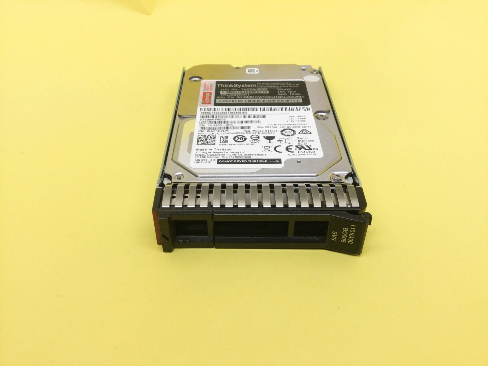 7XB7A00022 LENOVO 600GB 15K SAS 12Gb/s Hot Swap 512n 2.5" HDD 00YK011 ...