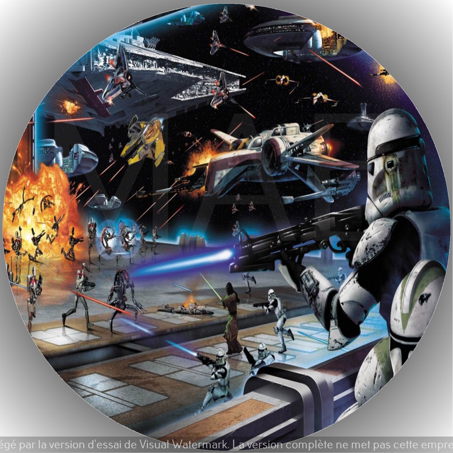 Star Wars . Décoration de gâteau comestible, Azyme, disque diamètre ...