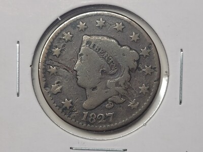 1827 Coronet Head Large Cent G+ US One Cent Coin 1c Coin United States ...