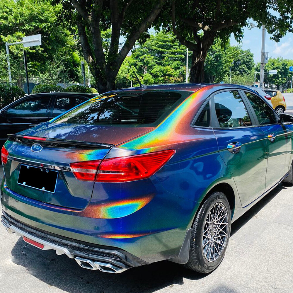 Rainbow Laser Chrome Car Vinyl Wraps Body Decals Film Air Bubble Free ...