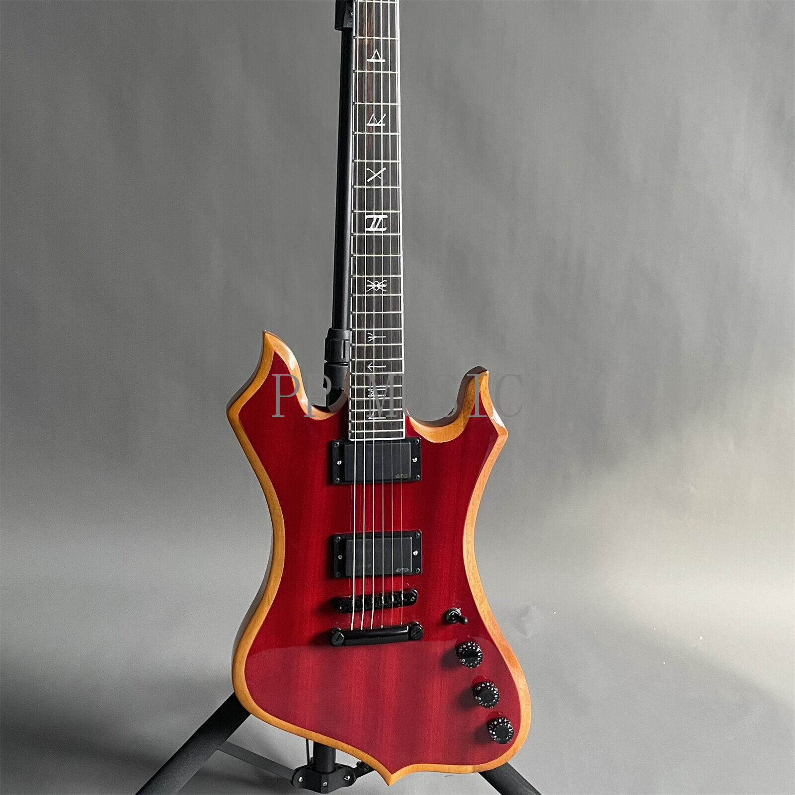 Red Special Shape Electric Guitar 6 String HH Pickup Maple Neck Solid ...