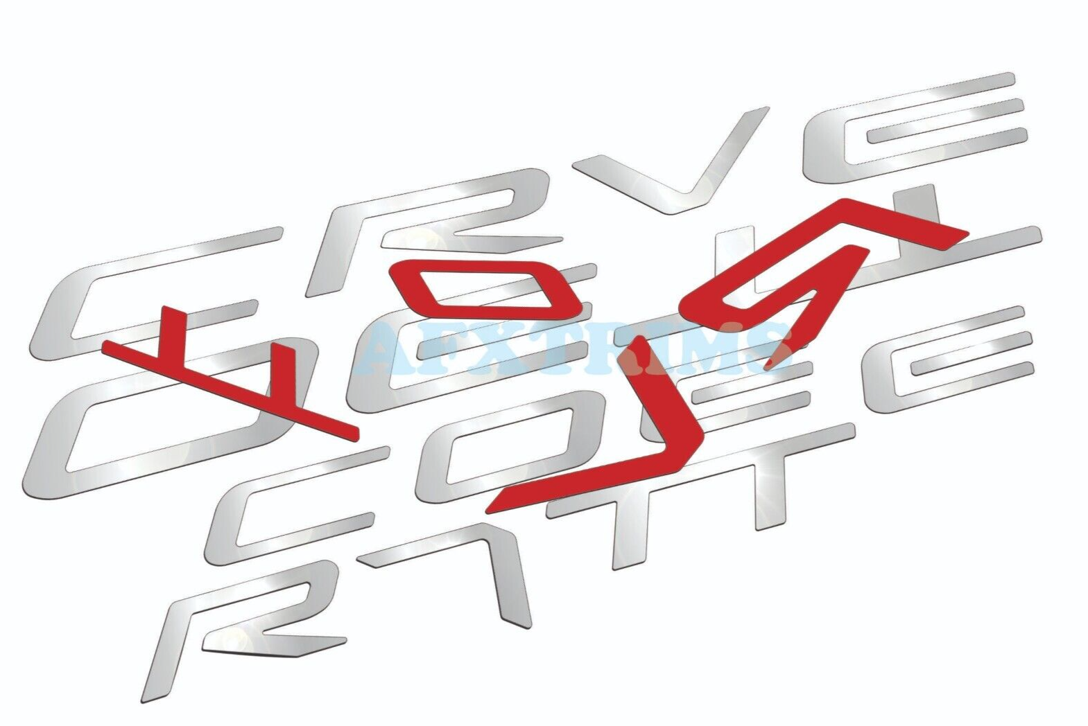 CHROME RAISED 1/16 LOGO LETTERS FOR C 5 CORV 96-2004 FRONT & BACK US ...