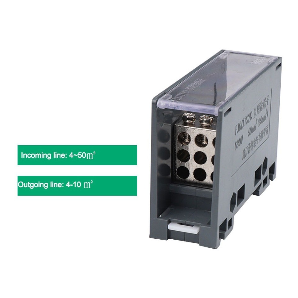 ABS/Copper Din Rail Terminal Block 150A Power Junction Box for Circuit ...