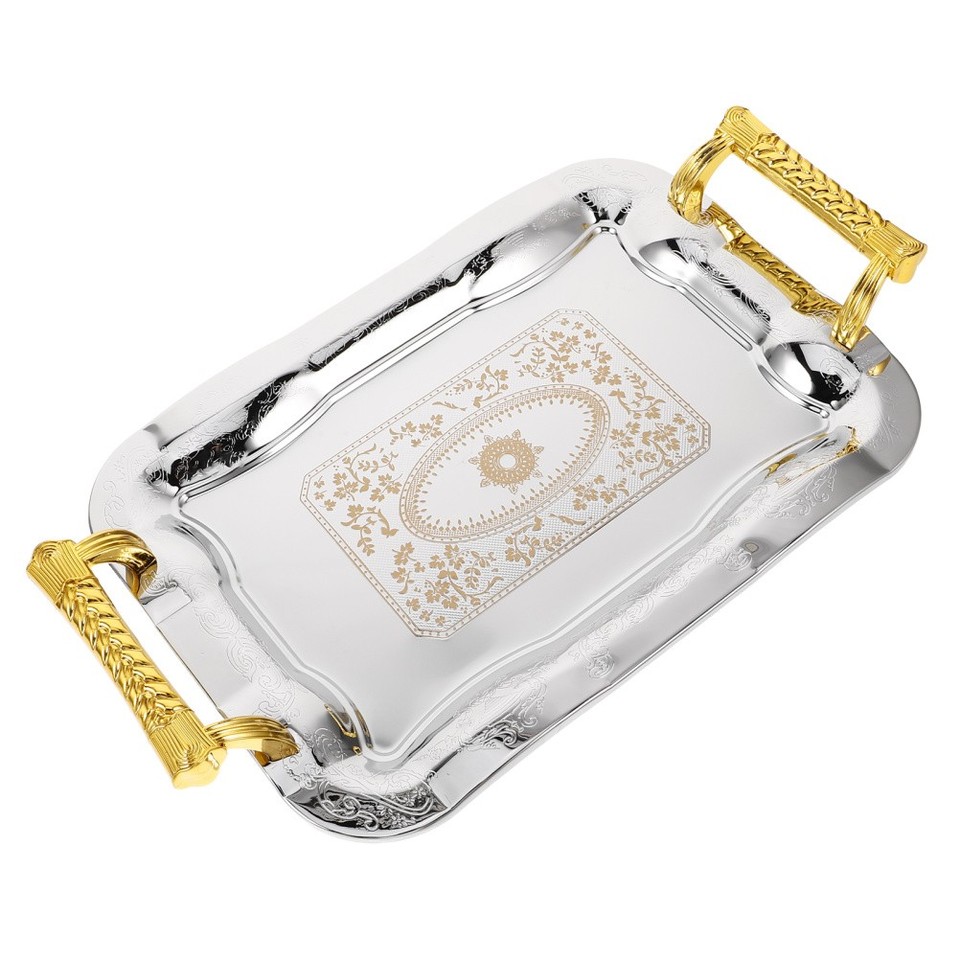 Stainless Steel Serving Tray Elegant Serving Tray Drinks Tray Fruit ...