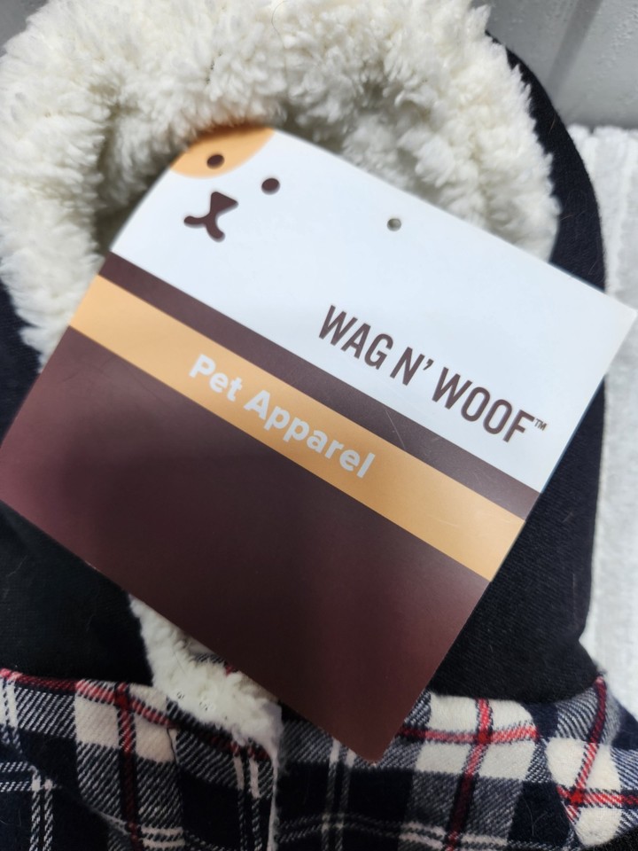 Wag N Woof Pet Apparel Plaid Hoodie Warm Sherpa Winter Jacket For Dog ...