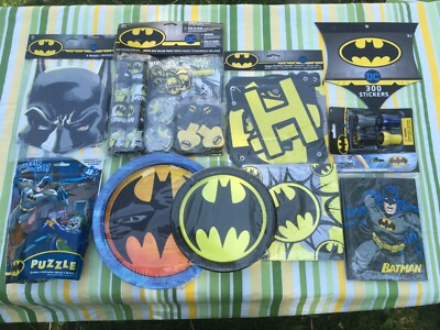 BATMAN Birthday Party Set/Supplies {Banner/Favors/Masks/Stickers/Plates ...