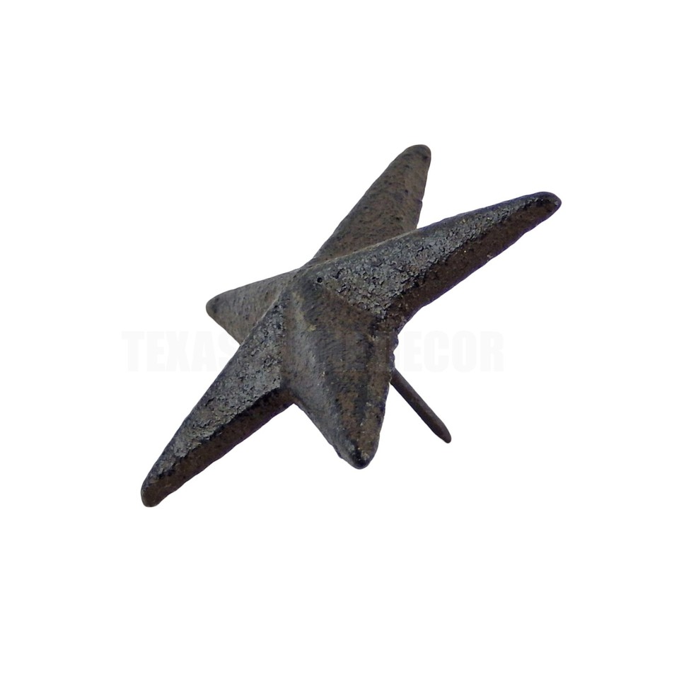 Lot 6 Cast Iron 2.5 inch Texas Star Nails Tacks Rustic Finish Western 1 ...