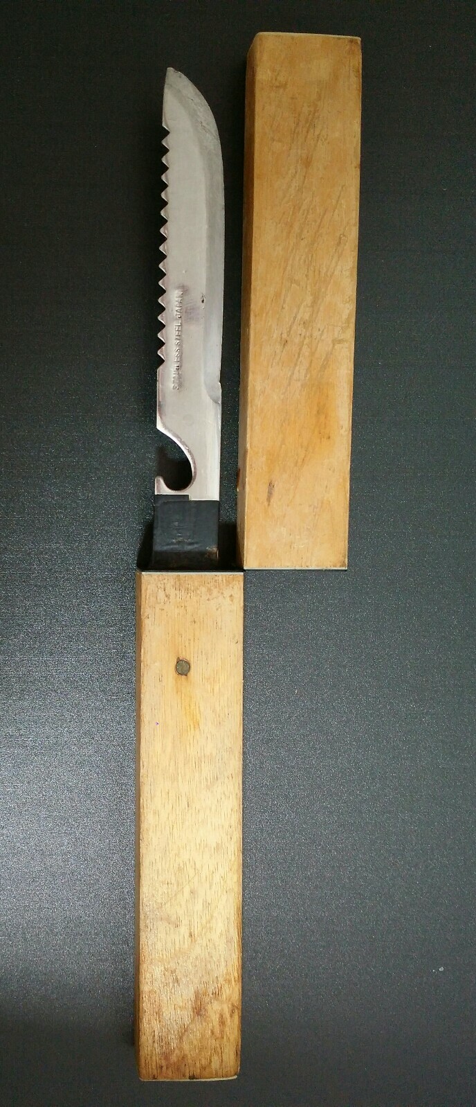 * VINTAGE MCM Floating Fish Knife Wood Handle Stainless Steel Japan ...