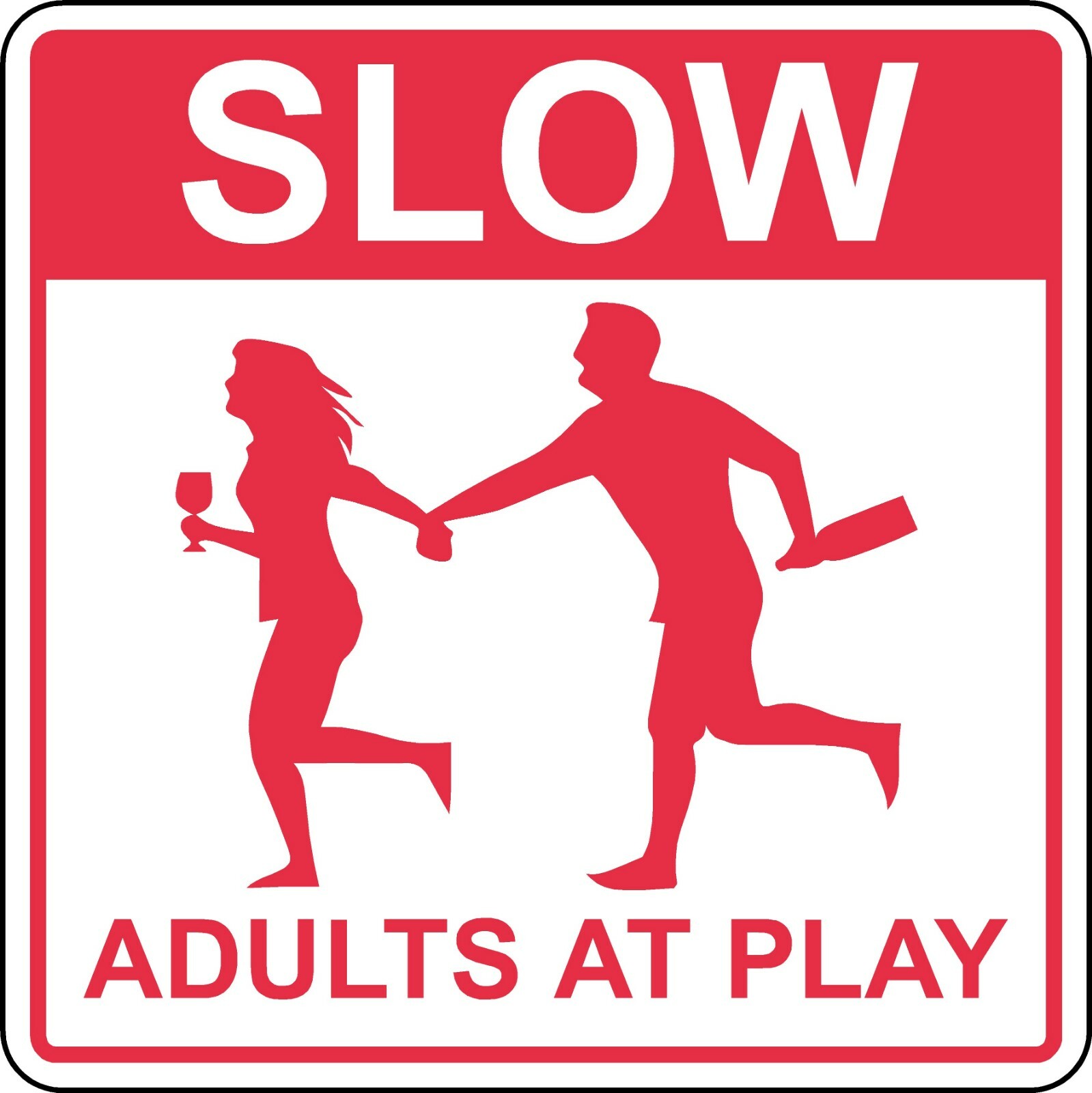Slow Adults At Play Sign - 12" x 12" Funny Bar, Game Room, Garage ...
