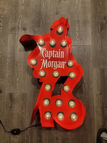 RARE! Captain Morgan Light Up Sign 32”x19” Man Cave Tiki Bar | eBay