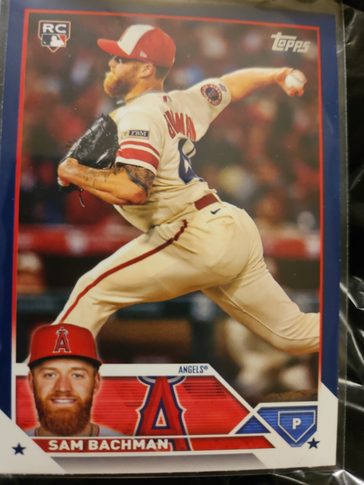 2023 Topps Update Sam Bachman Blue RC US238 Los Angeles Angels | eBay
