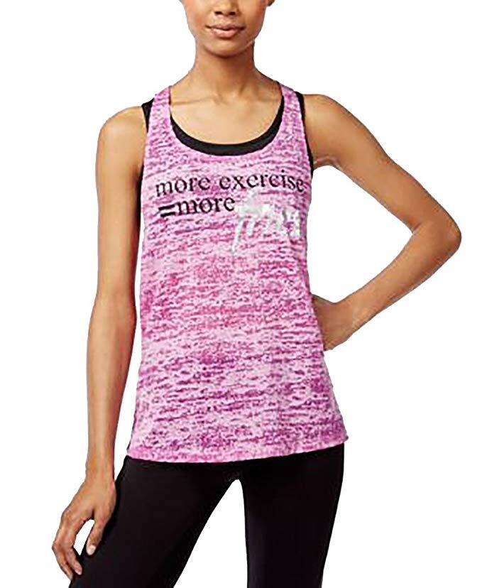 Material Girl Womens Active Juniors' Braided-Back Graphic Tank Top Size ...