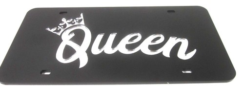Queen crown Monarch Princess MIRRORED LASER CUT LICENSE PLATE INLAID ...