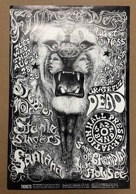 Grateful Dead Poster BG-134 RP-2 Lee Conklin Bill Graham Fillmore West ...
