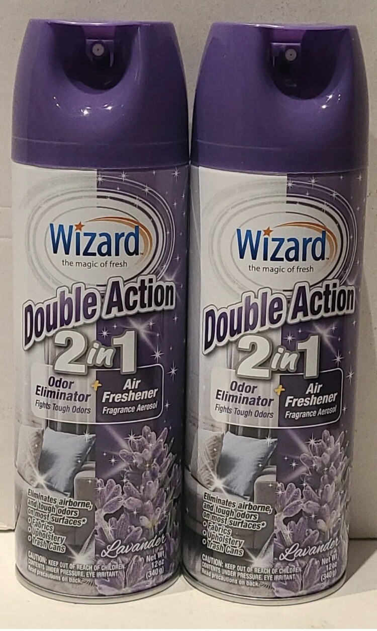 4 Pack Wizard Double Action 2in1 Odor Eliminator Air Freshener LAVENDER ...