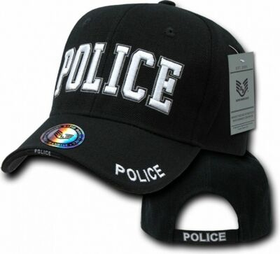 Black US Police Officer Cop Embroidered Law Enforcement Baseball Hat ...