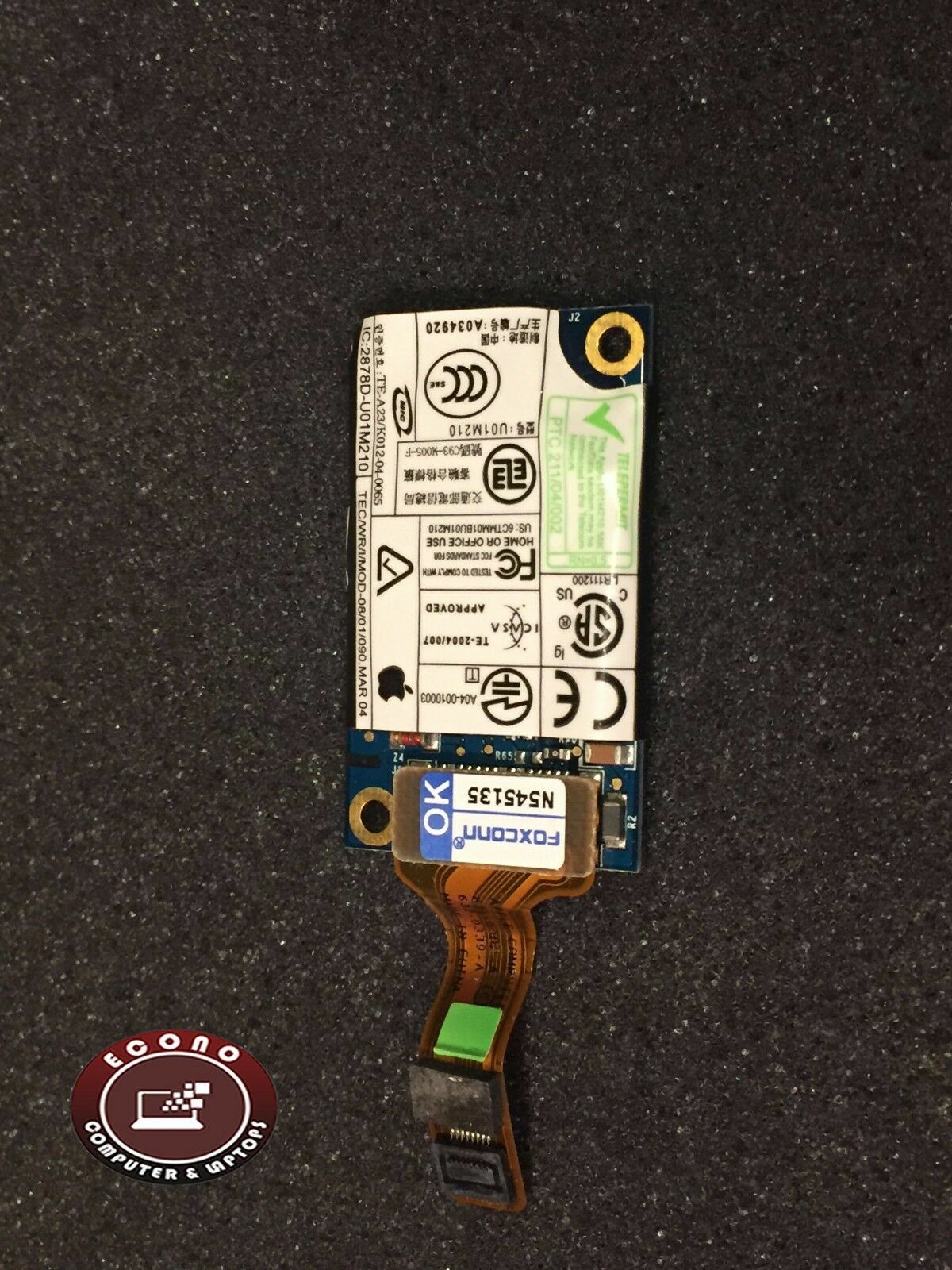 Apple PowerBook G4 A1138 M9969LLA Modem Board W/ Cable 632-0339-A 821 ...