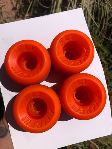 OG VTG 80s MADRID FLY SKATEBOARD WHEELS TRUE ORANGE 60mm RAT BONES SIMS ...