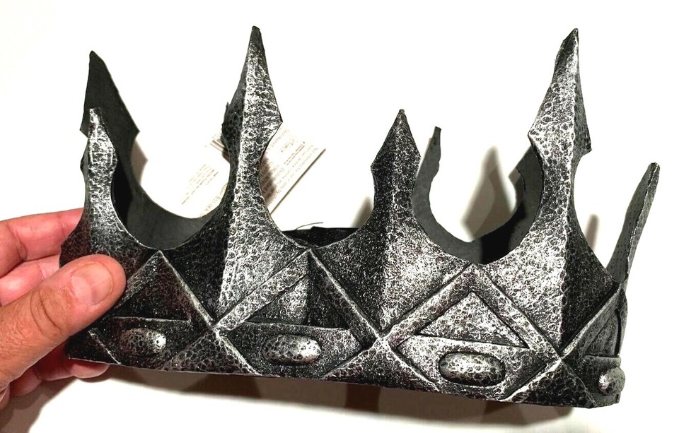 SILVER ADULT ROYAL KING CROWN Queen Prince Hat Cap Medieval Game Of ...