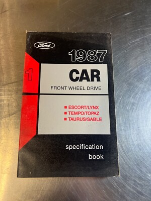 1987 Ford Front Wheel Drive Car Specification Book Shop Manual Original ...