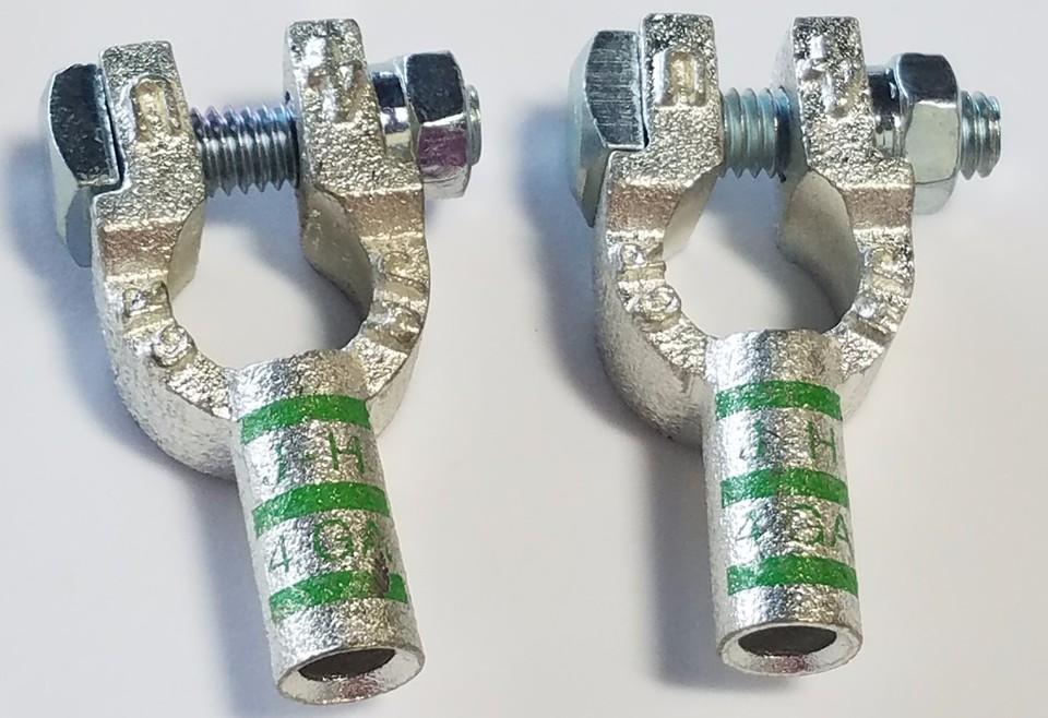 Battery Cable Ends Copper Top Post Terminal Connectors 4 GAUGE THUR 4/0 ...