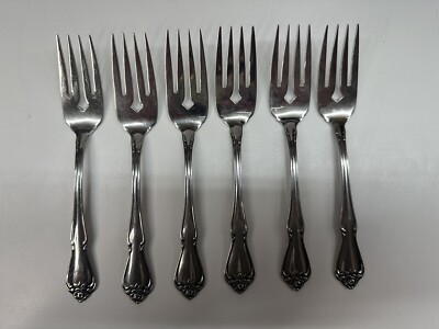6 Oneida 1881 Rogers ARBOR ROSE / TRUE ROSE Stainless Salad Forks | eBay