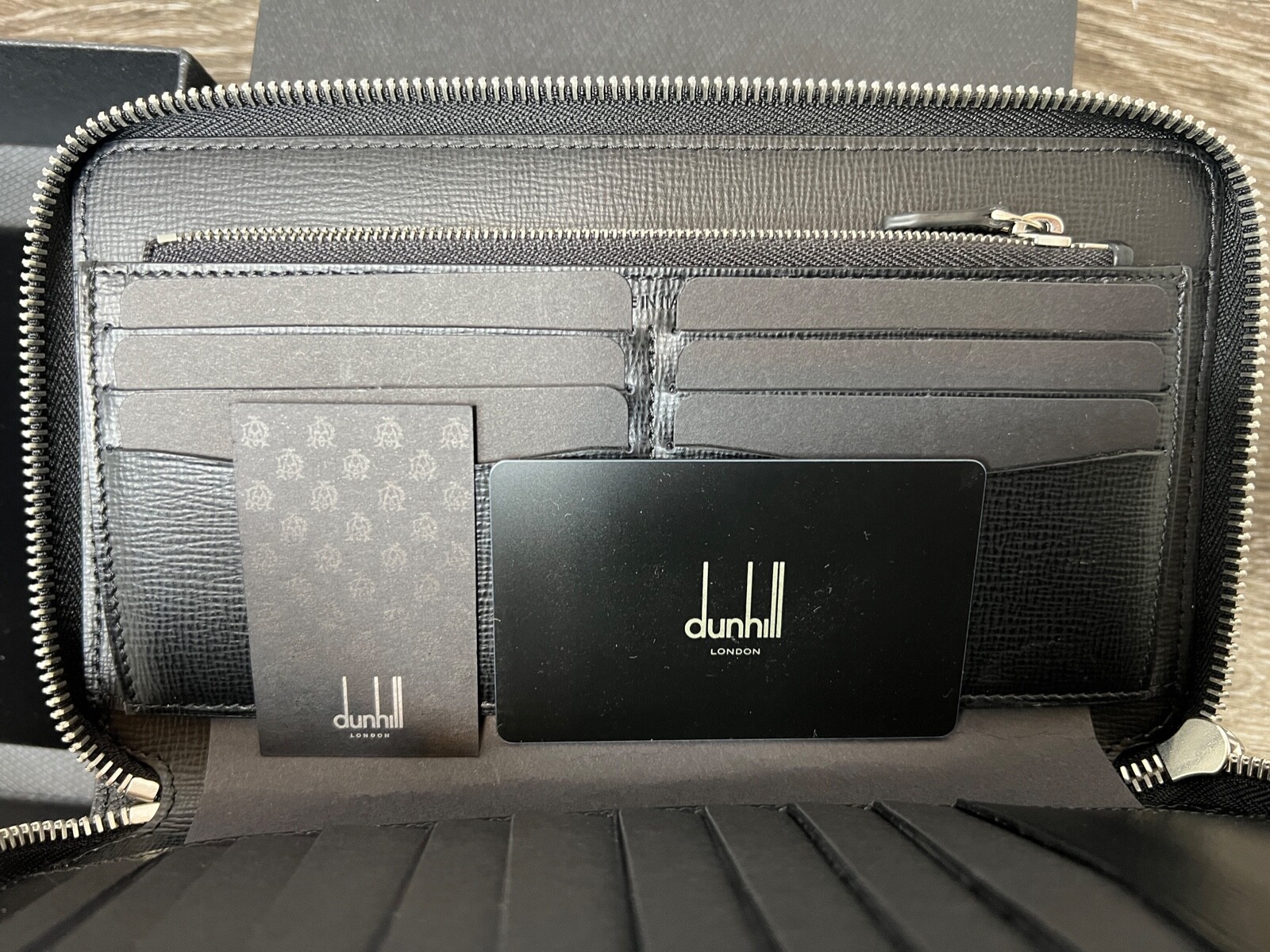 Dunhill Plain Leather Long Wallet Logo Long Wallet | eBay