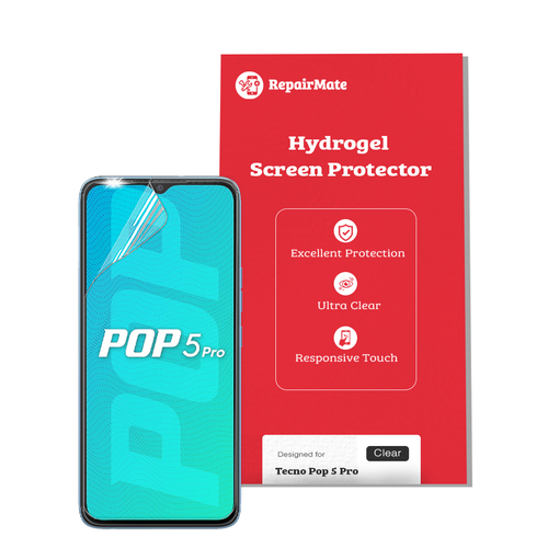 Tecno Pop 5 Pro Compatible Hydrogel Screen Protector Full Cover [2 Pack ...