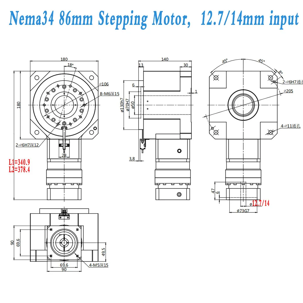 Heavy Duty Rotary Table Stepper Servo Motor Turntable circular ...