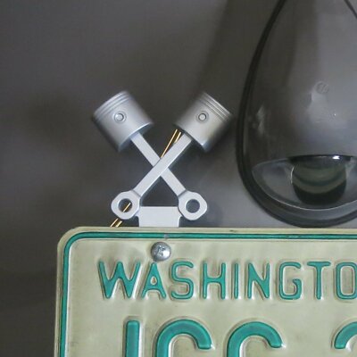 Cross Piston License Plate Topper fits hot street rat rods muscle cars ...