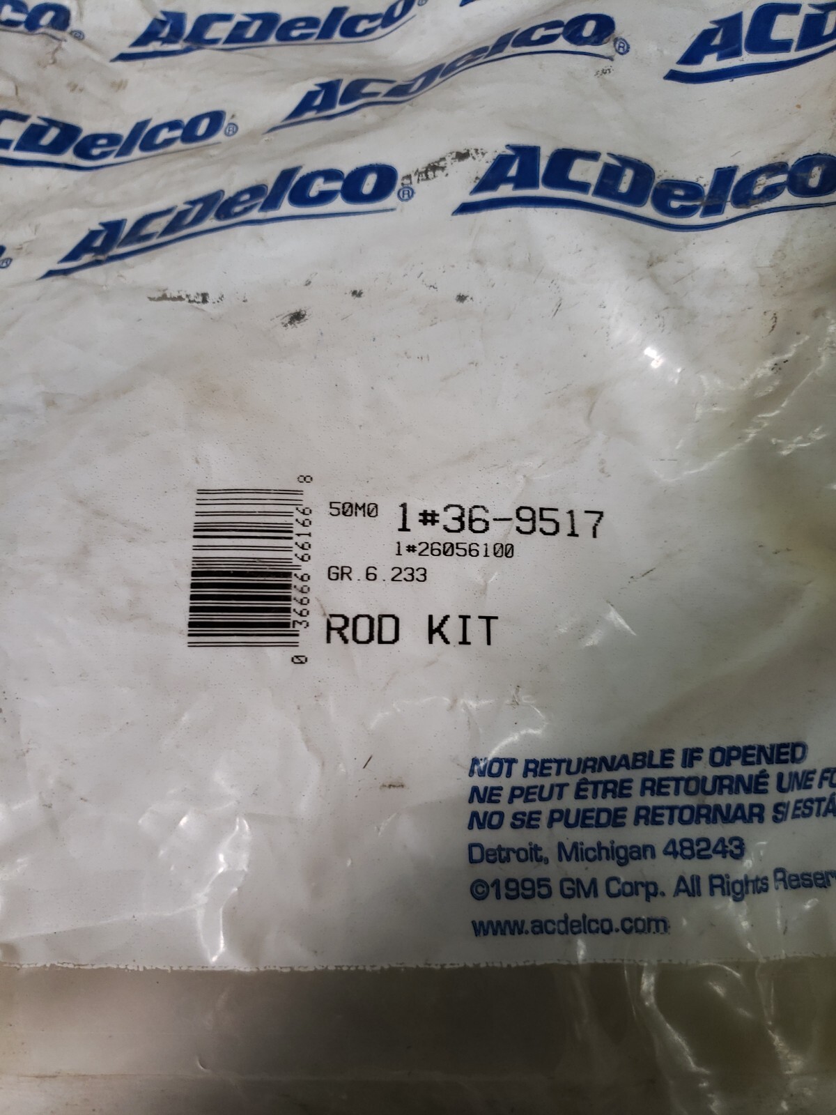 AC Delco 36-9517 GM Steering Linkage Tie Rod End Genuine OEM 26056100 ...