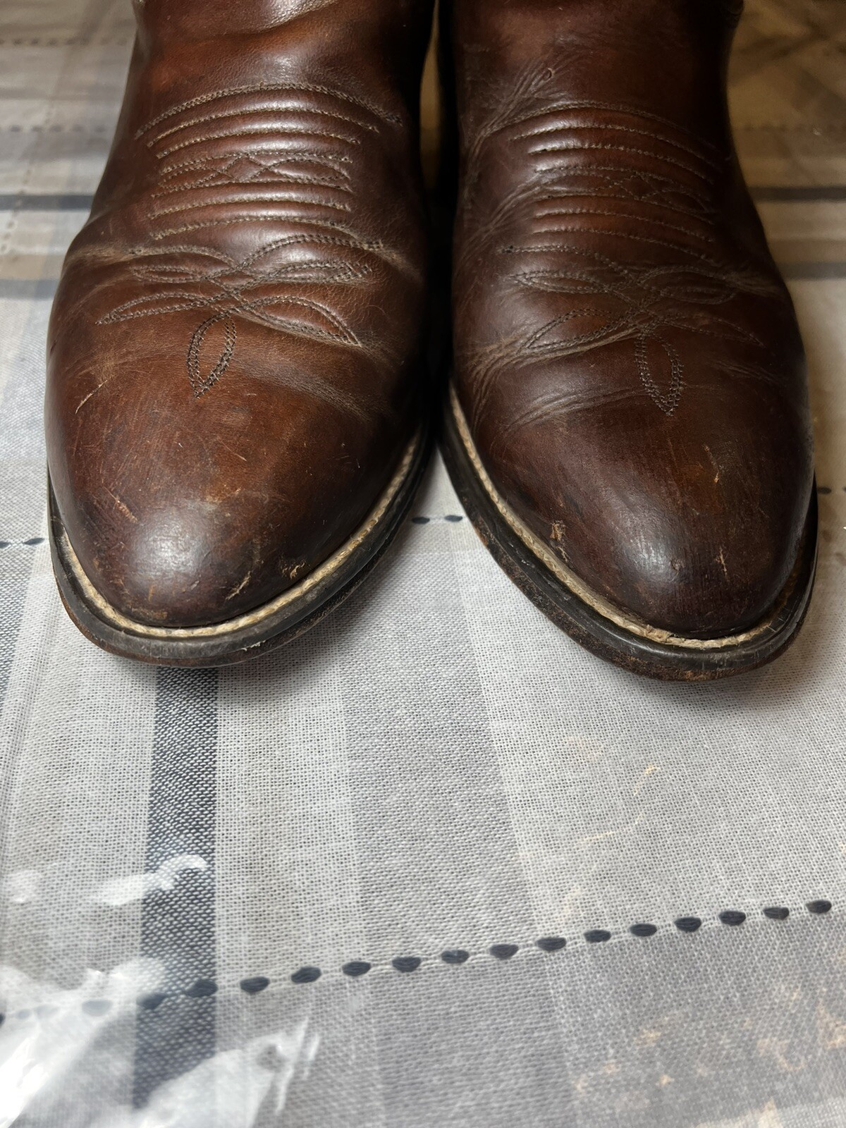 Justin BOOTS 2253 Buck Bay Apache Leather Westernboots Brown Size 10d ...