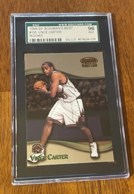 1998 Bowman's Best Vince Carter ROOKIE CARD RC SGC 96 = 9 MINT | eBay