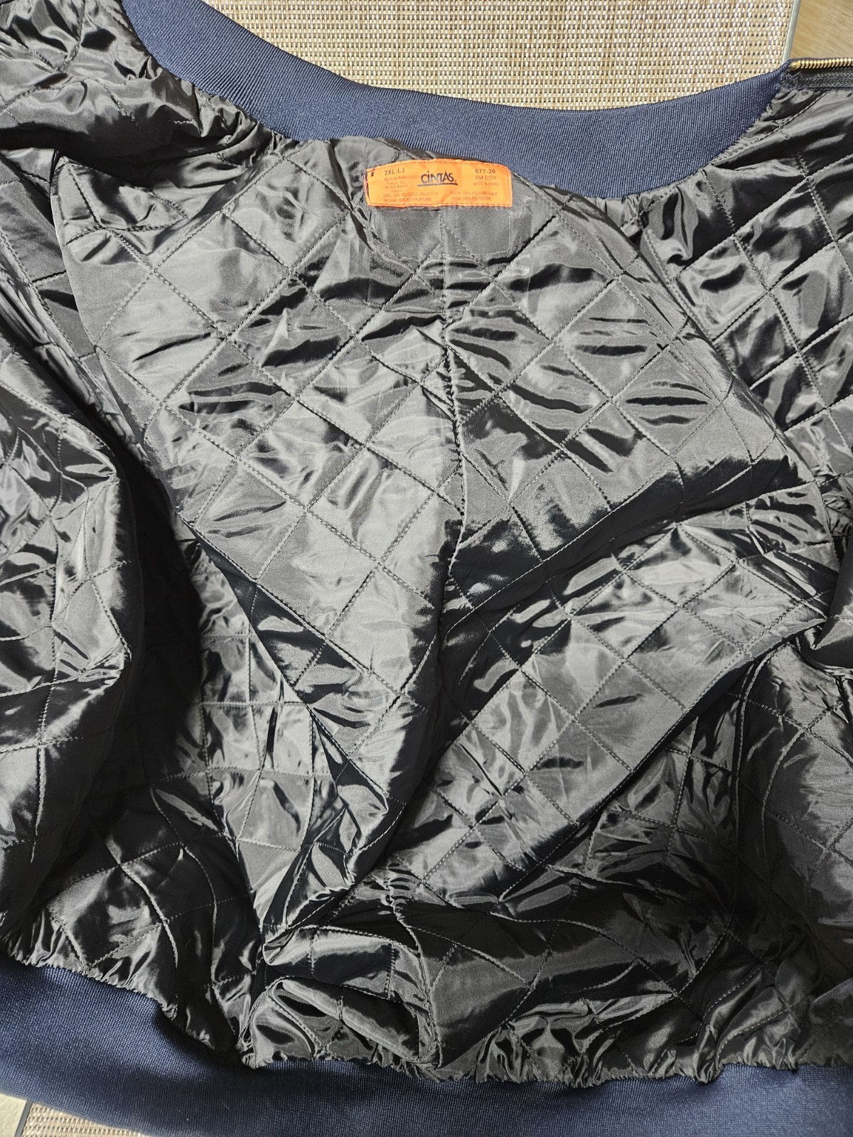 Cintas Work Jacket Navy Blue, Quilted Lining, Full Zip, Pockets, SIZE ...